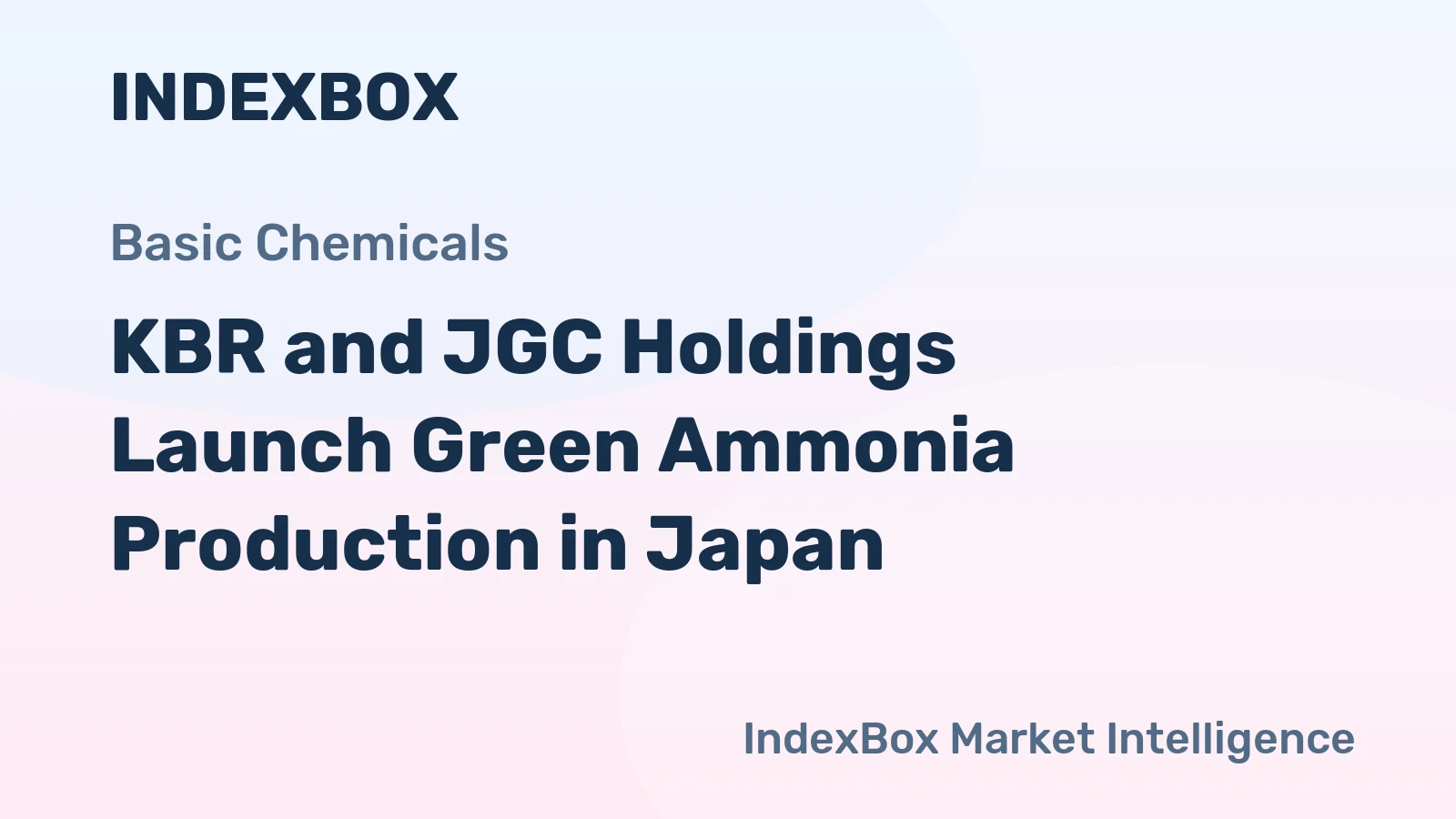 KBR and JGC Holdings Launch Green Ammonia Production in Japan