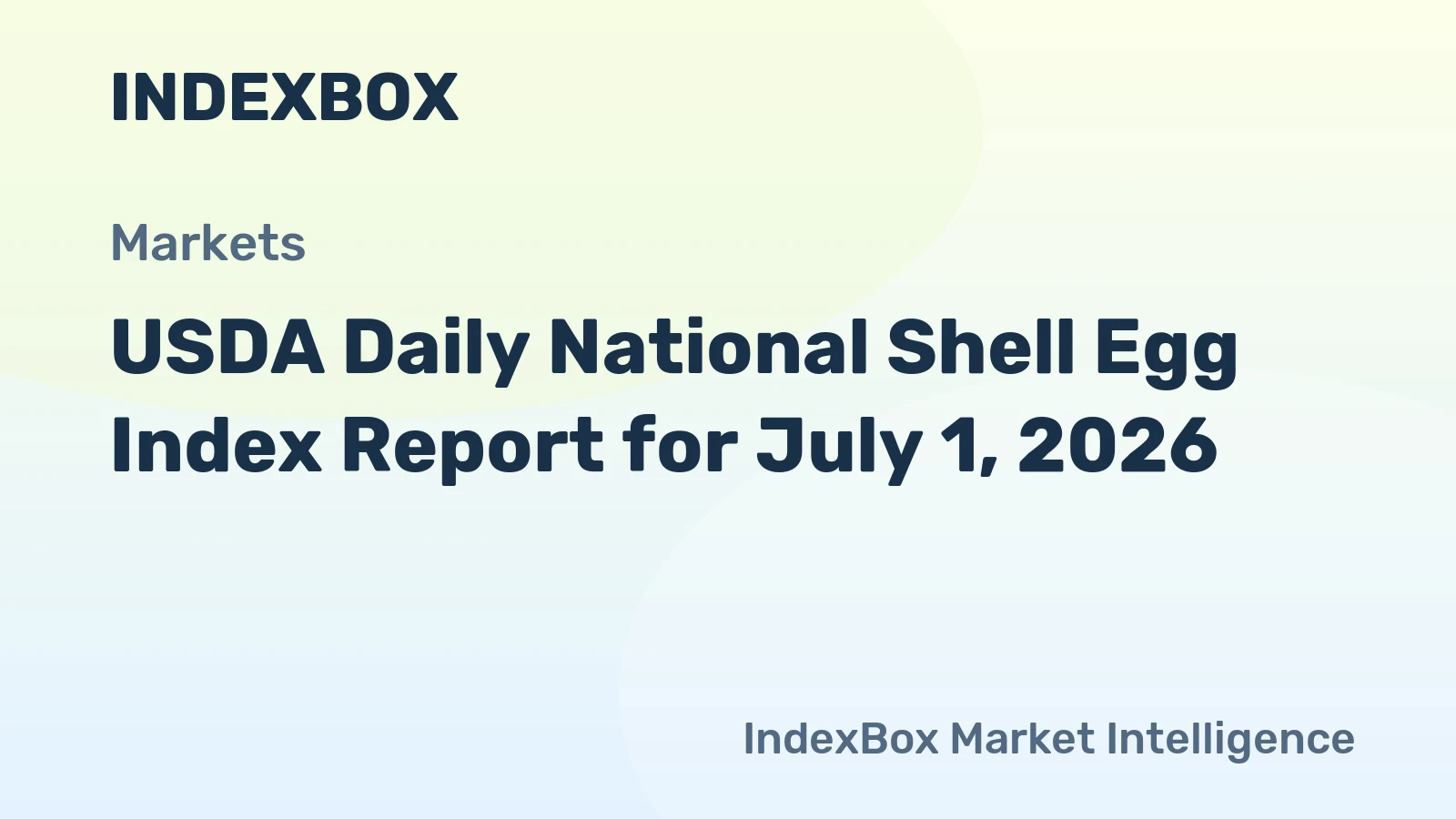 USDA Daily National Shell Egg Index Report for July 1, 2026