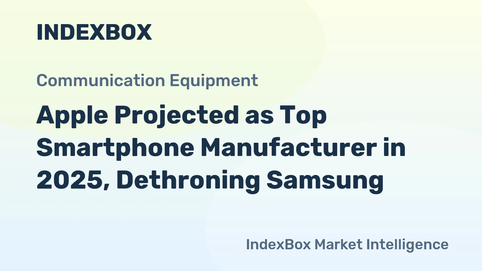Apple Projected as Top Smartphone Manufacturer in 2025, Dethroning Samsung