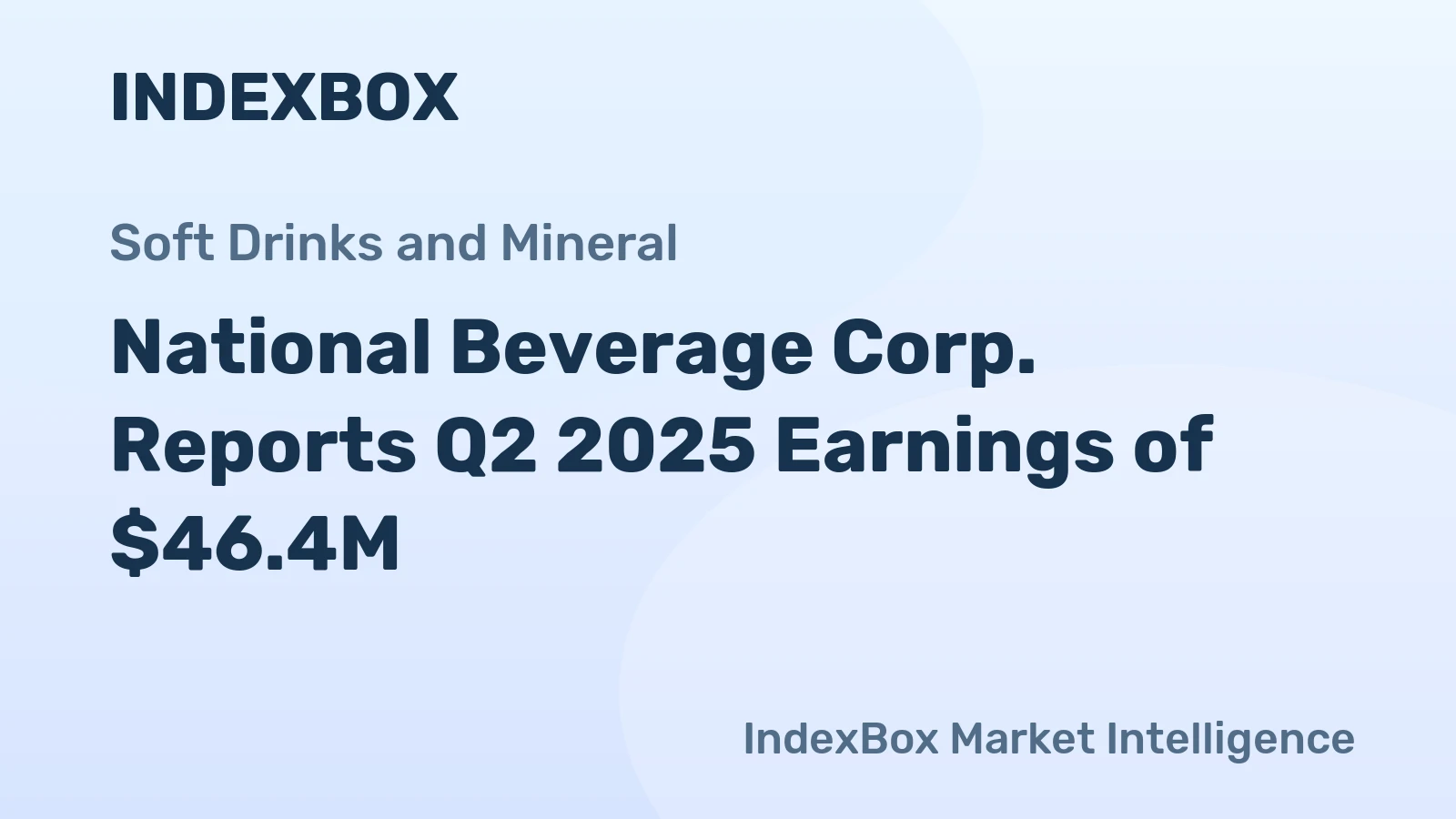 National Beverage Corp. Reports Q2 2025 Earnings of $46.4M