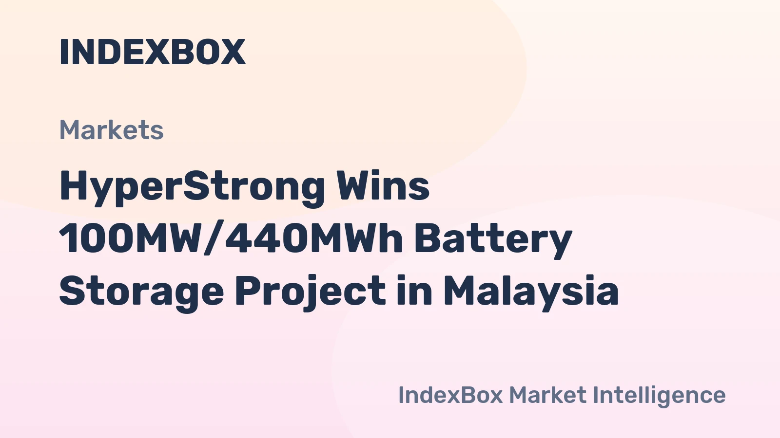 HyperStrong Wins 100MW/440MWh Battery Storage Project in Malaysia