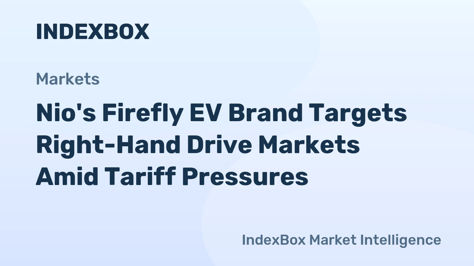 Nio's Firefly EV Brand Targets Right-Hand Drive Markets Amid Tariff Pressures