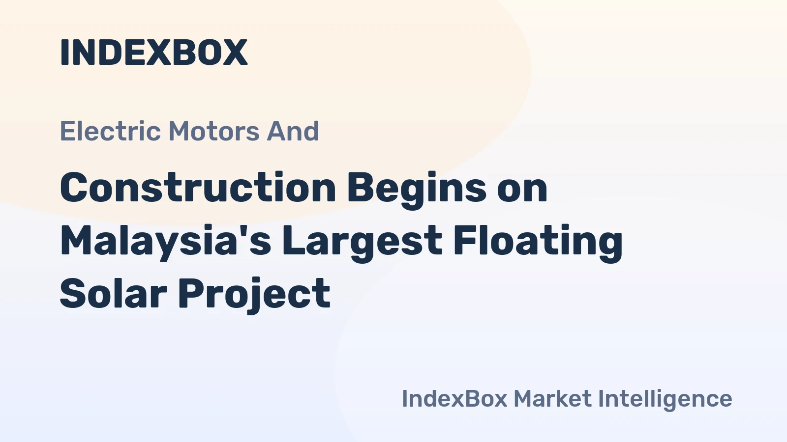 Construction Begins on Malaysia's Largest Floating Solar Project
