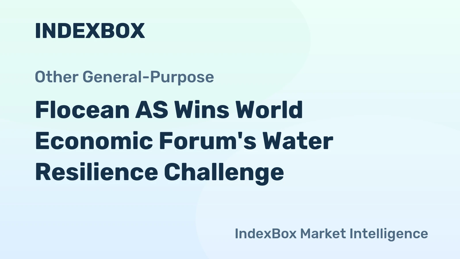 Flocean AS Wins World Economic Forum's Water Resilience Challenge