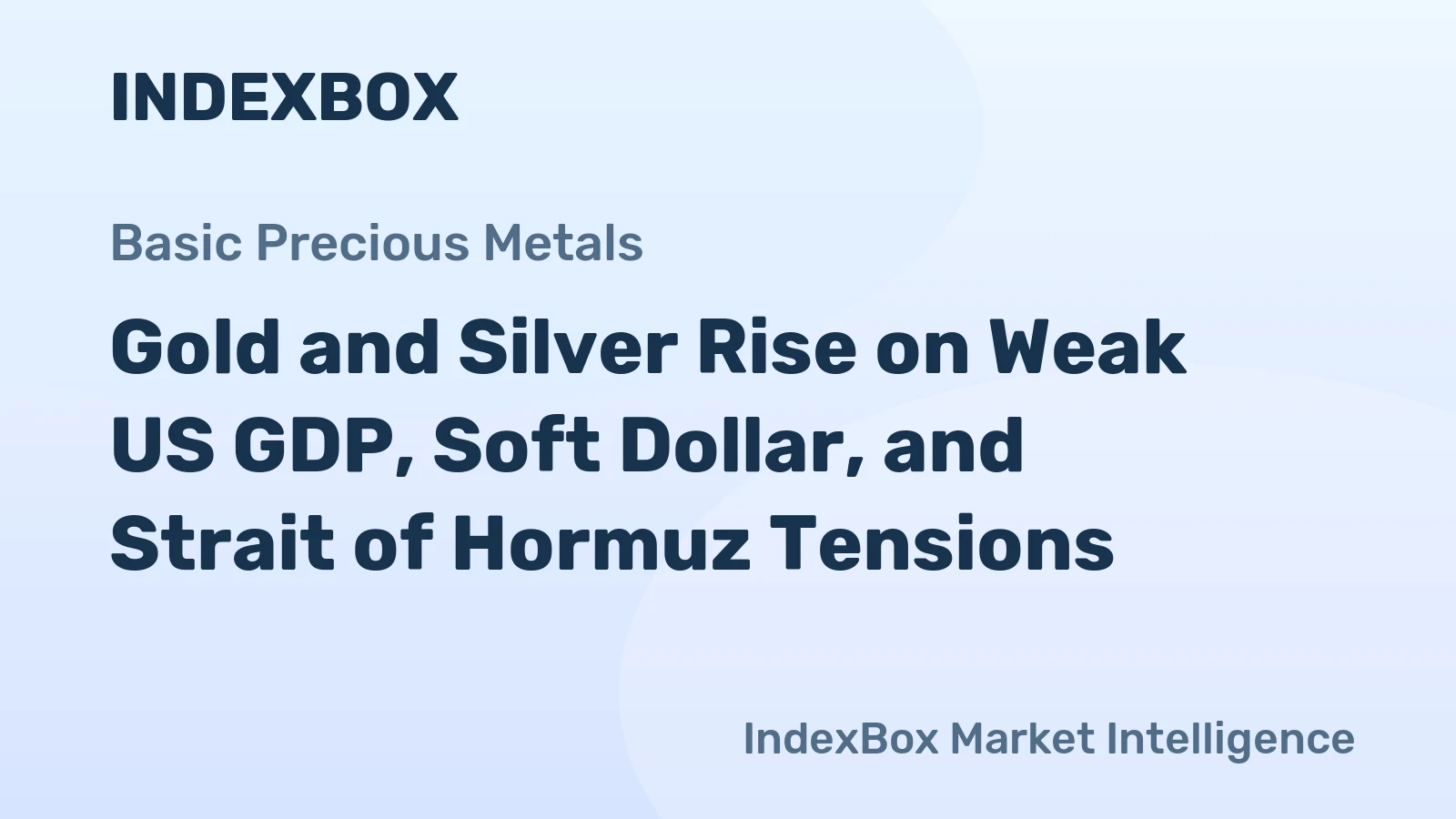 Gold and Silver Rise on Weak US GDP, Soft Dollar, and Strait of Hormuz Tensions