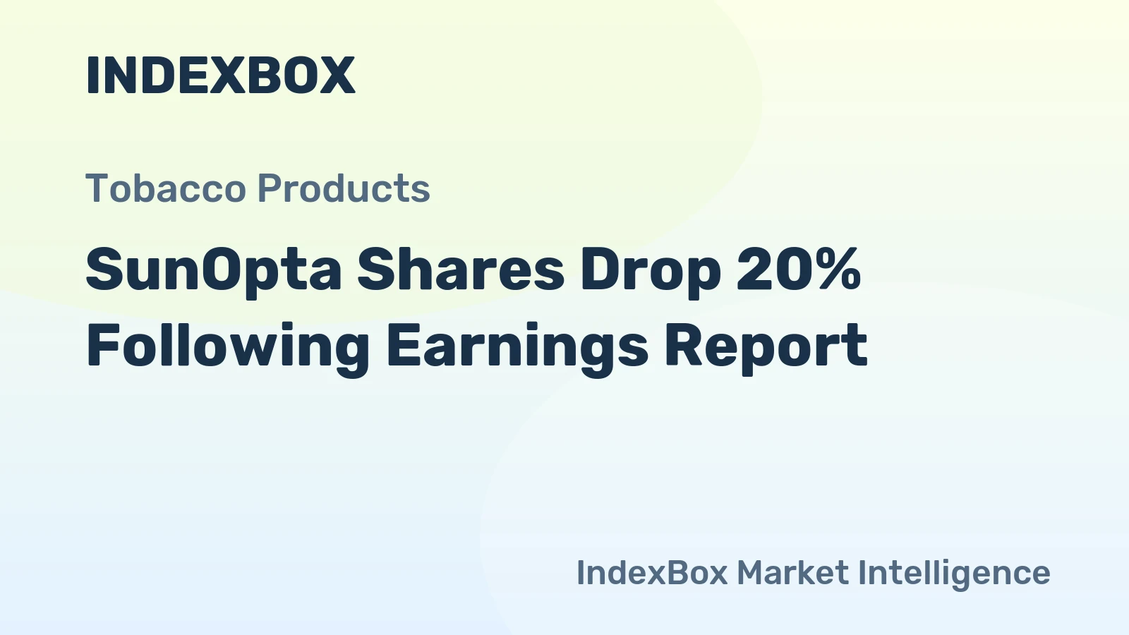 SunOpta Shares Drop 20% Following Earnings Report