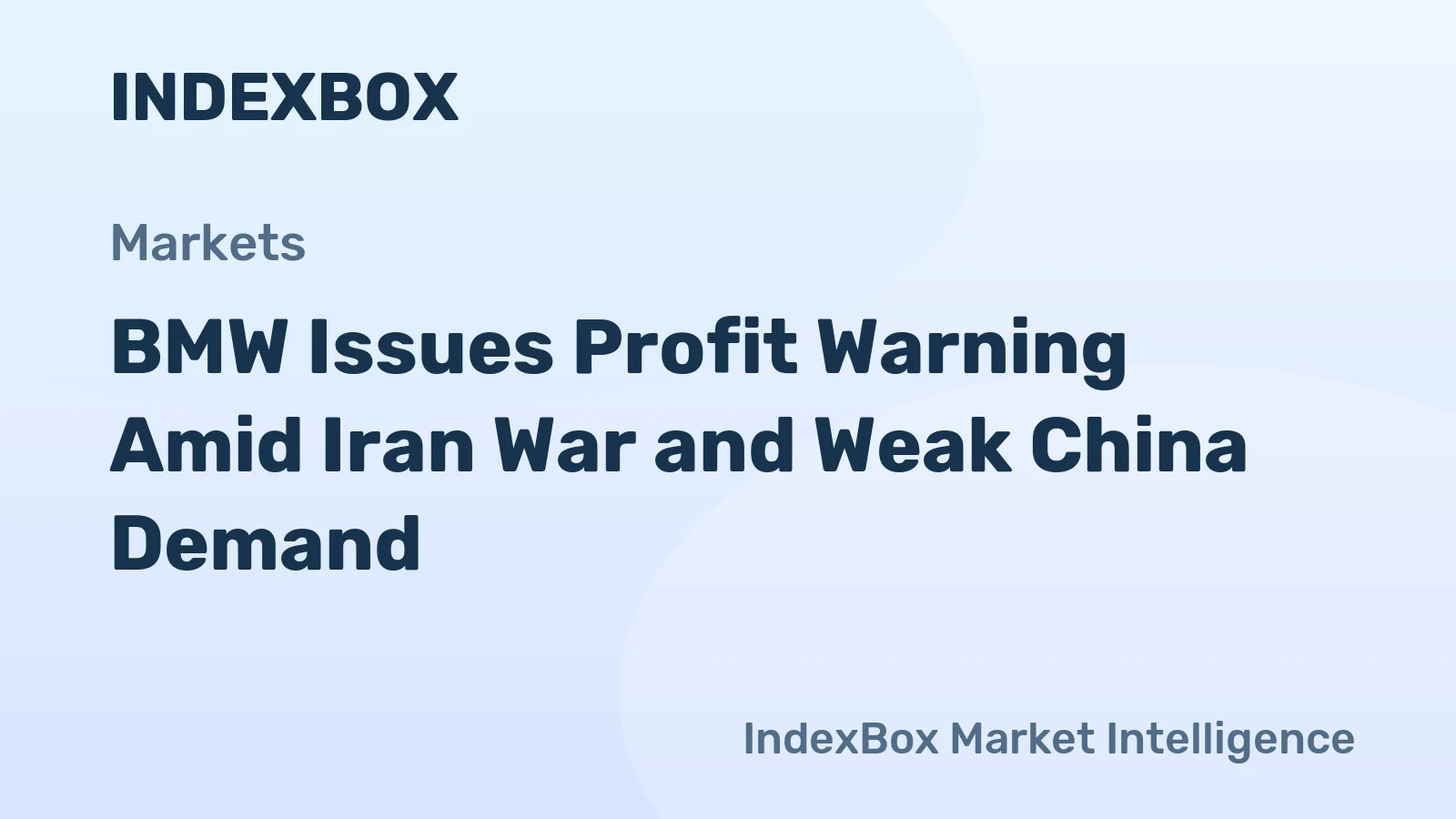 BMW Issues Profit Warning Amid Iran War and Weak China Demand
