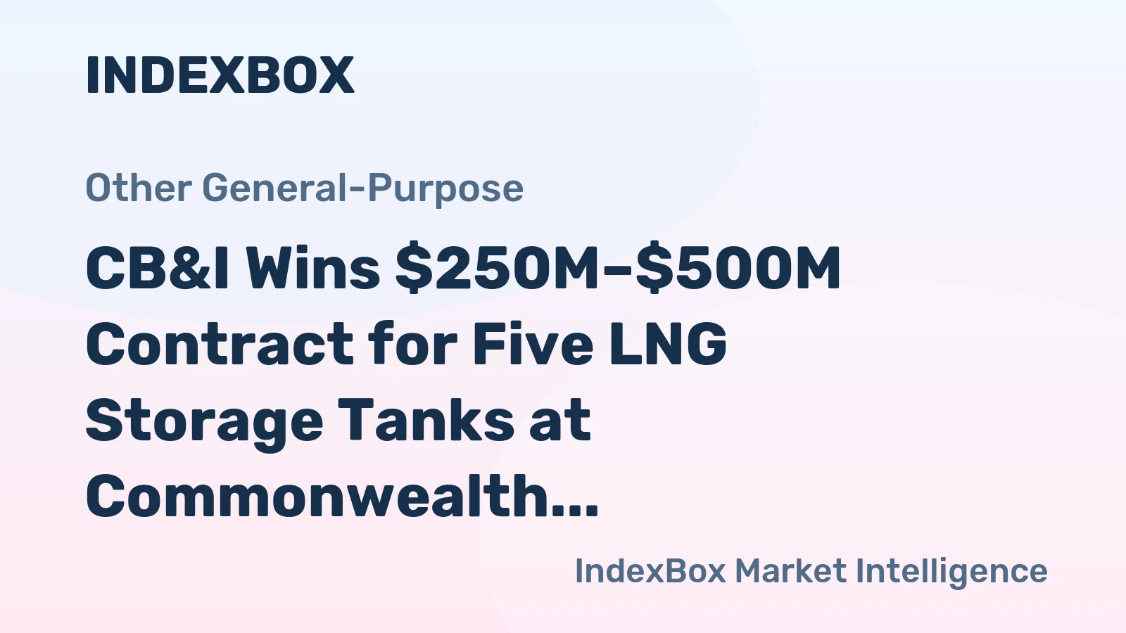 CB&I Wins $250M–$500M Contract for Five LNG Storage Tanks at Commonwealth LNG Export Terminal in Louisiana