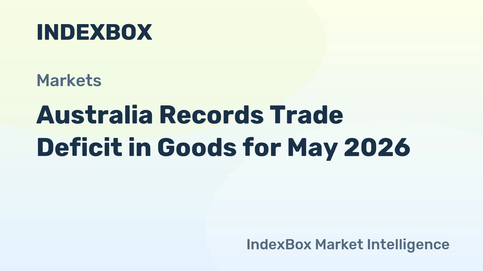 Australia Records Trade Deficit in Goods for May 2026