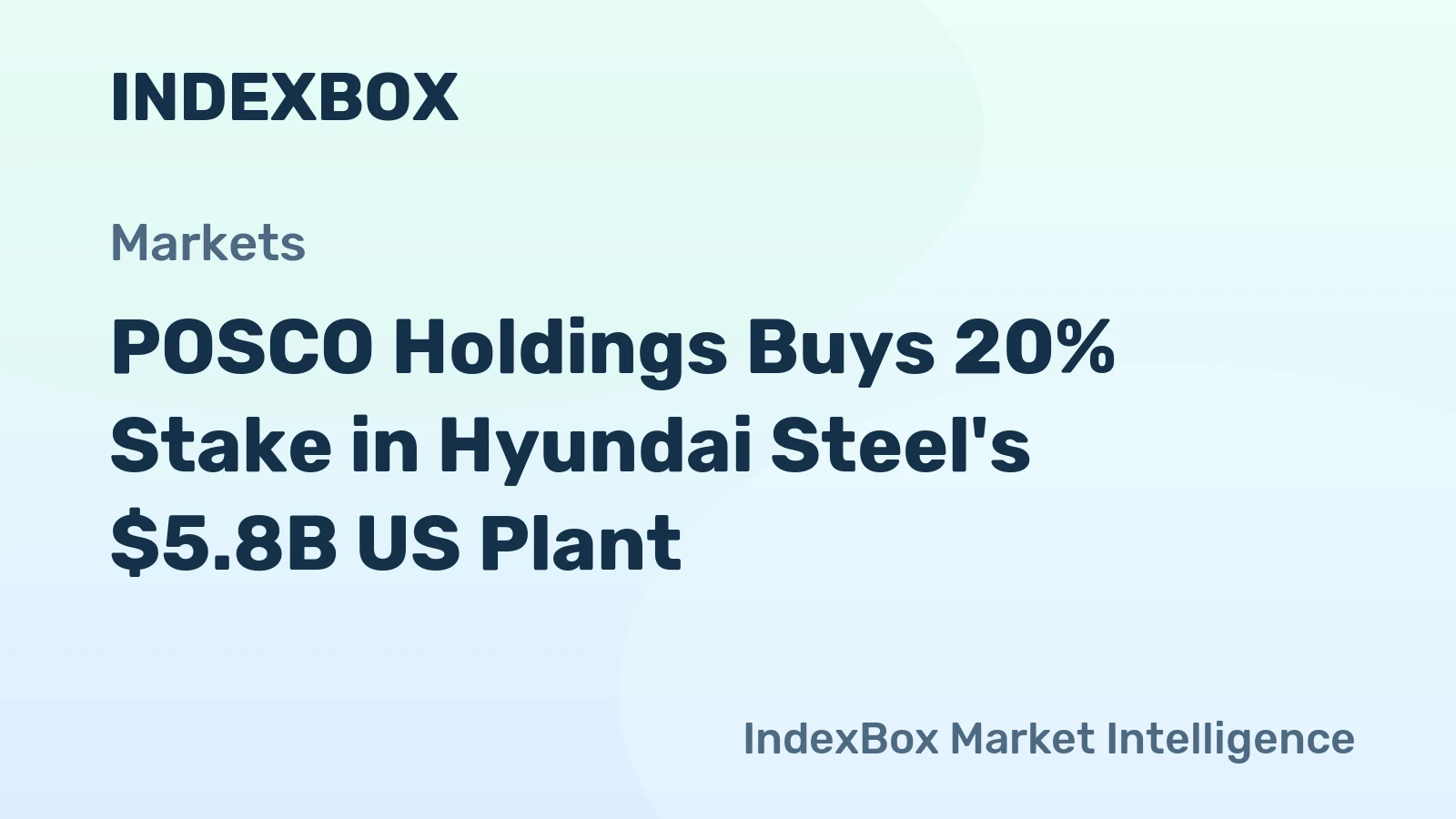 POSCO Holdings Buys 20% Stake in Hyundai Steel's $5.8B US Plant