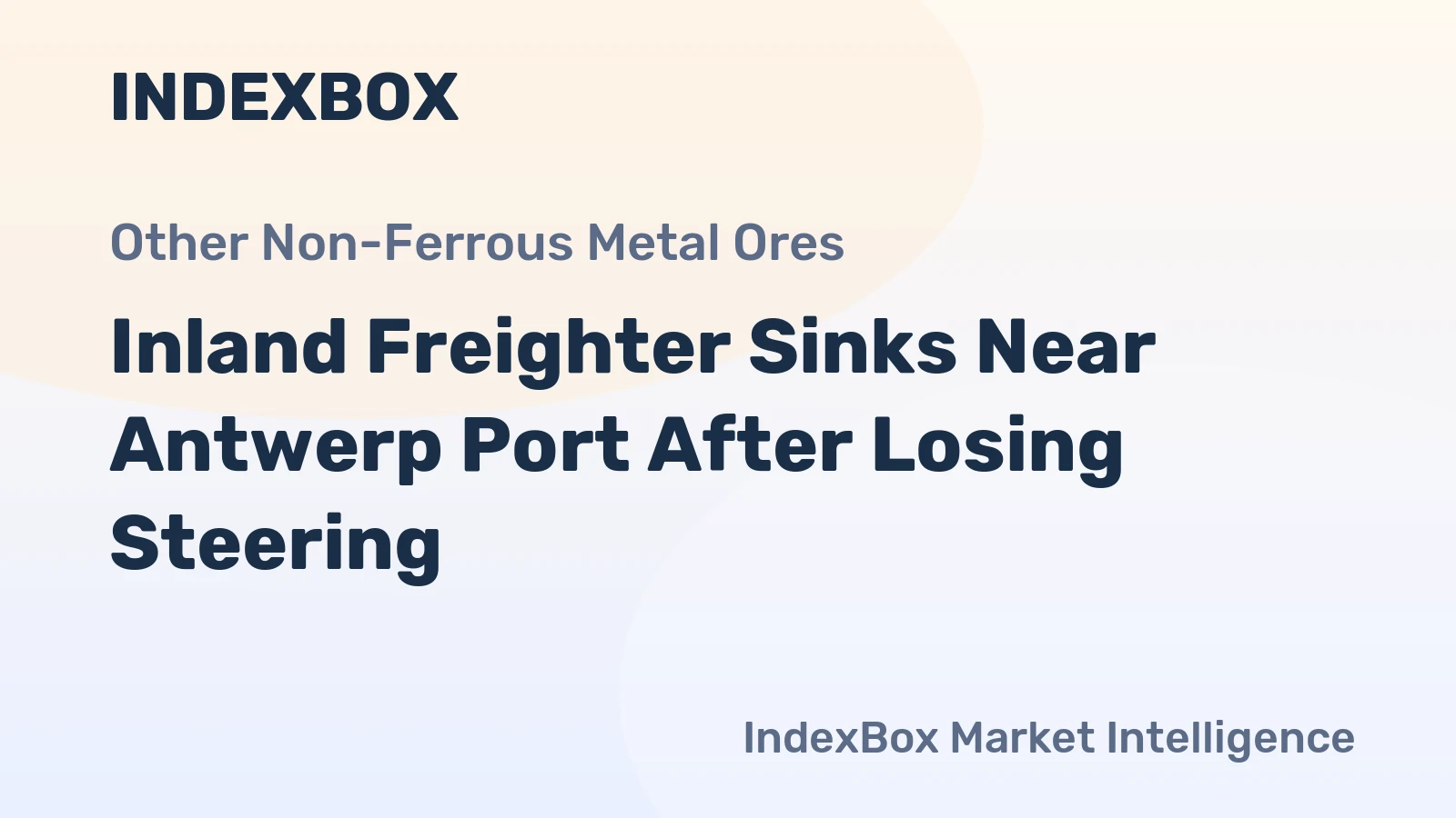 Inland Freighter Sinks Near Antwerp Port After Losing Steering