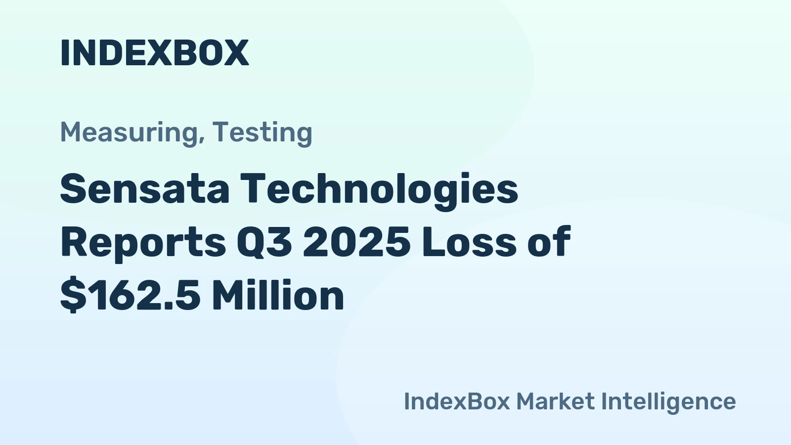 Sensata Technologies Reports Q3 2025 Loss of $162.5 Million