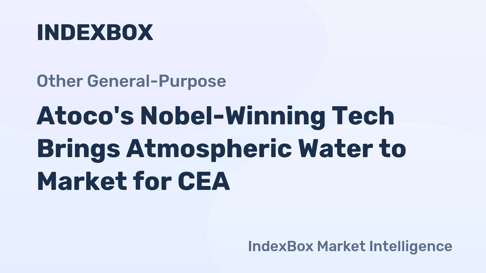 Atoco's Nobel-Winning Tech Brings Atmospheric Water to Market for CEA