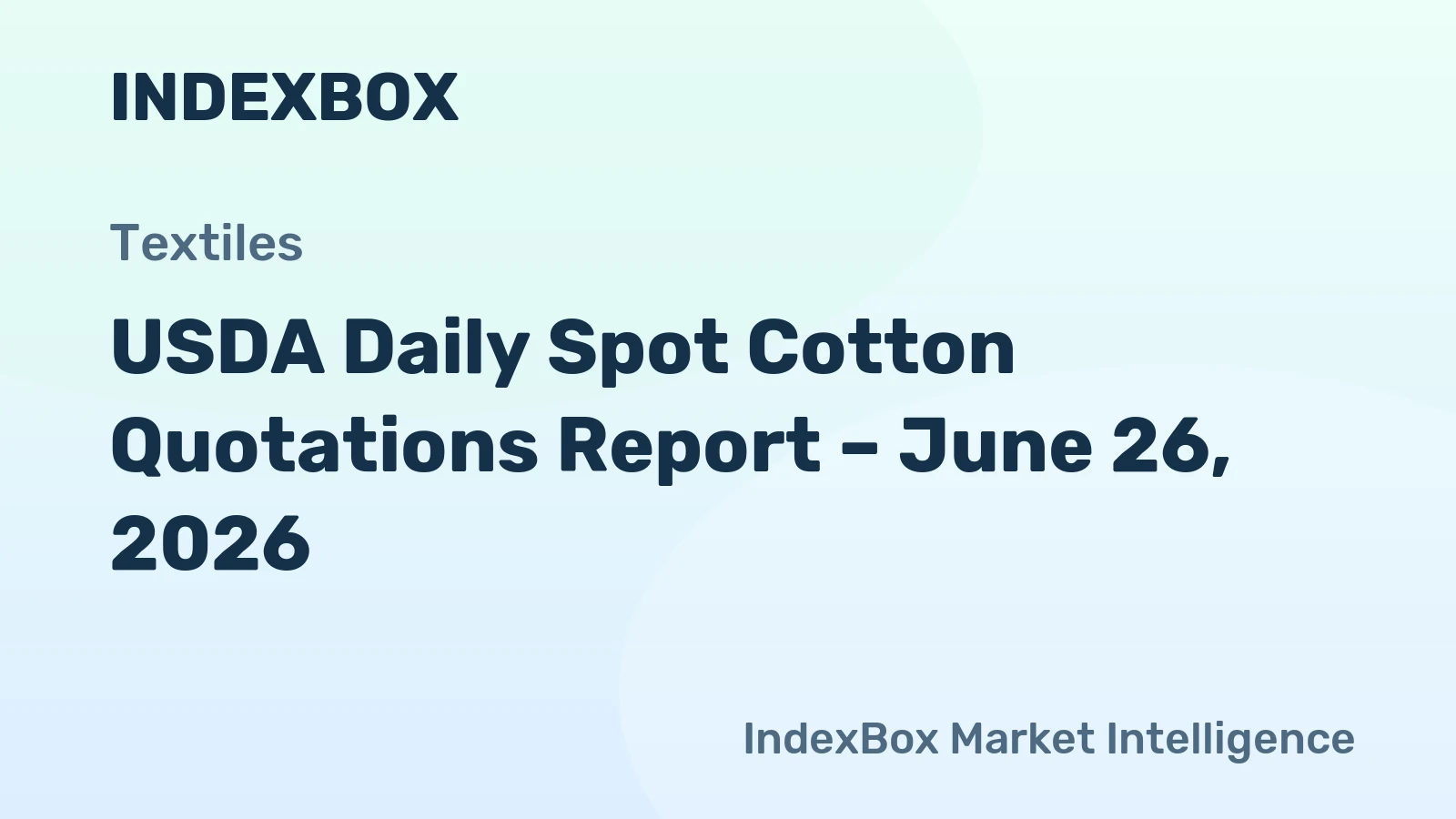 USDA Daily Spot Cotton Quotations Report – June 26, 2026