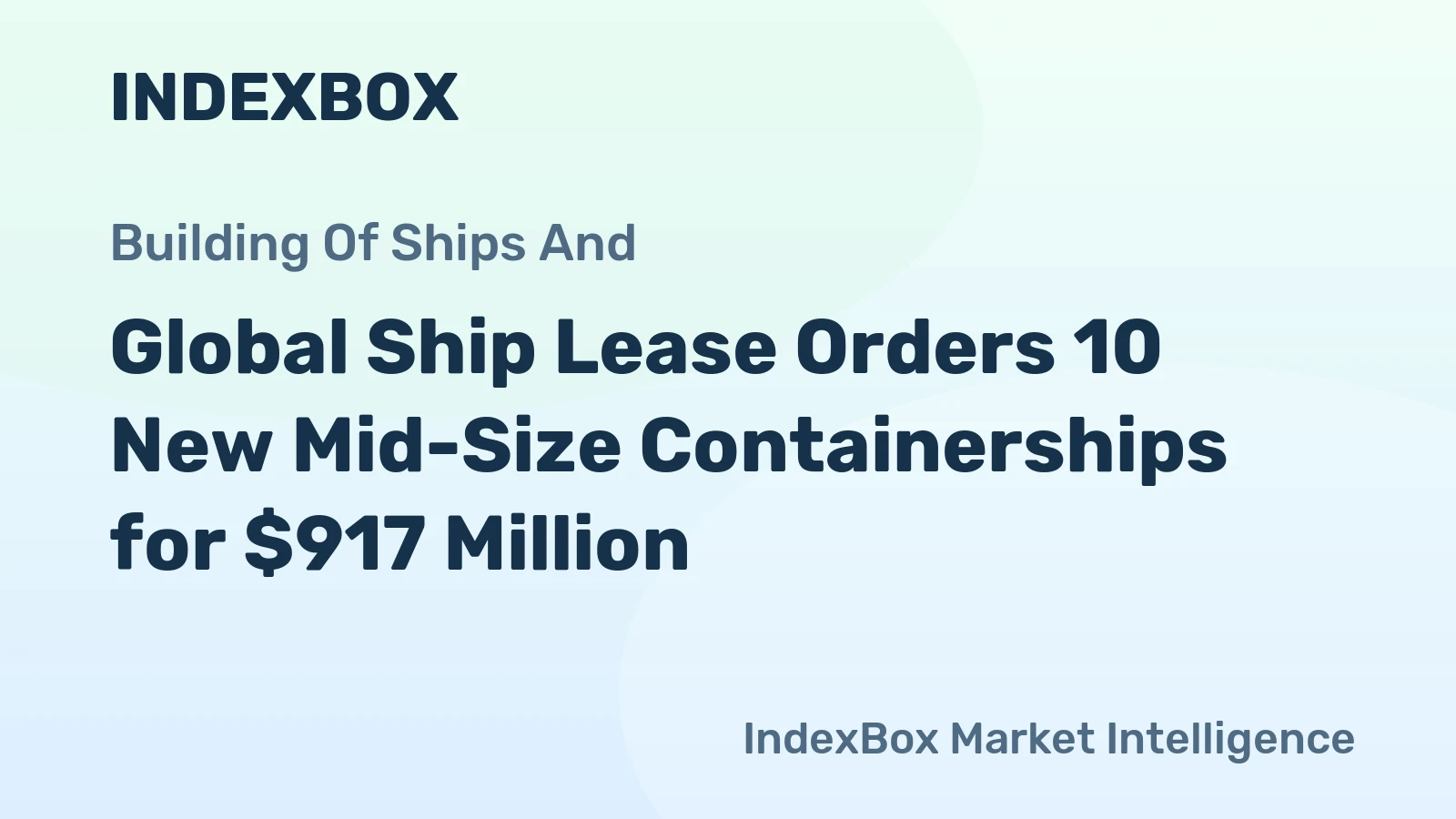 Global Ship Lease Orders 10 New Mid-Size Containerships for $917 Million