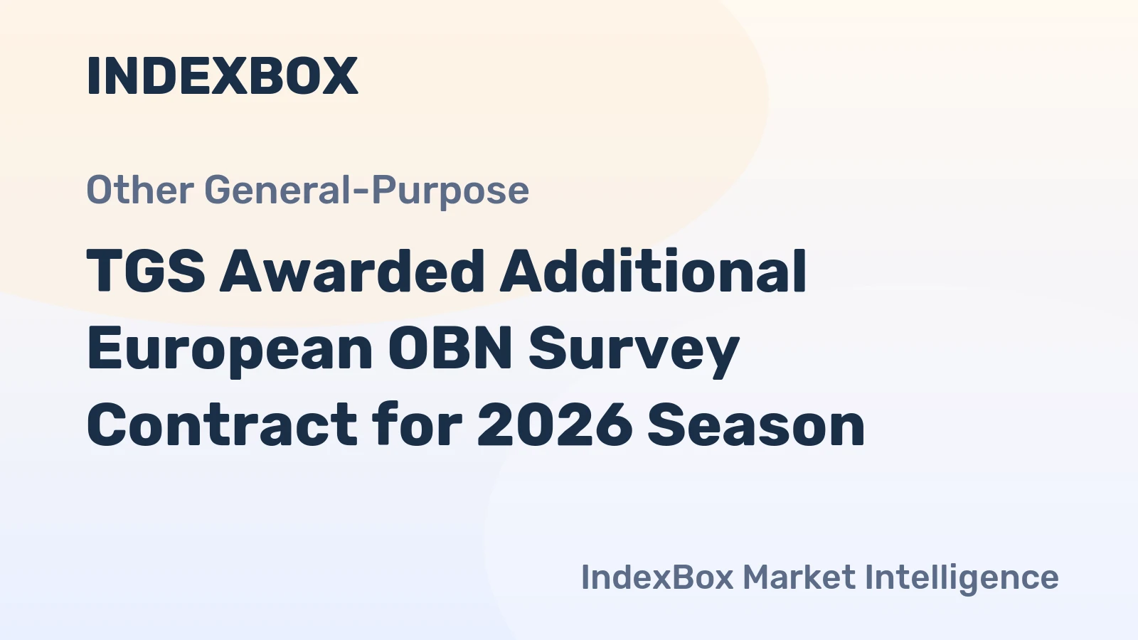 TGS Awarded Additional European OBN Survey Contract for 2026 Season