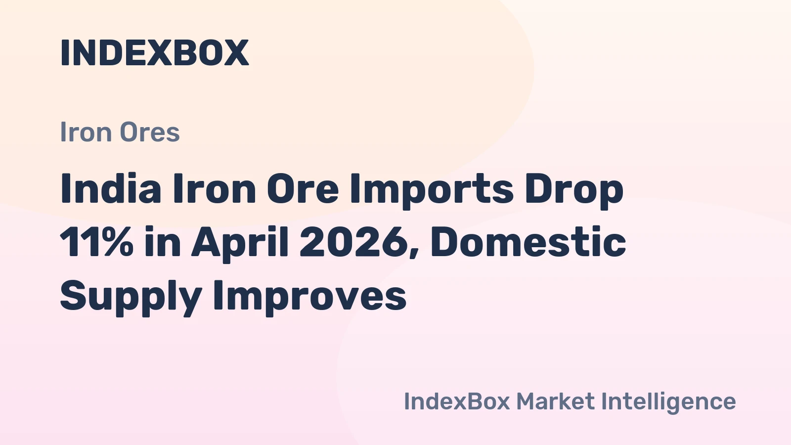 India Iron Ore Imports Drop 11% in April 2026, Domestic Supply Improves