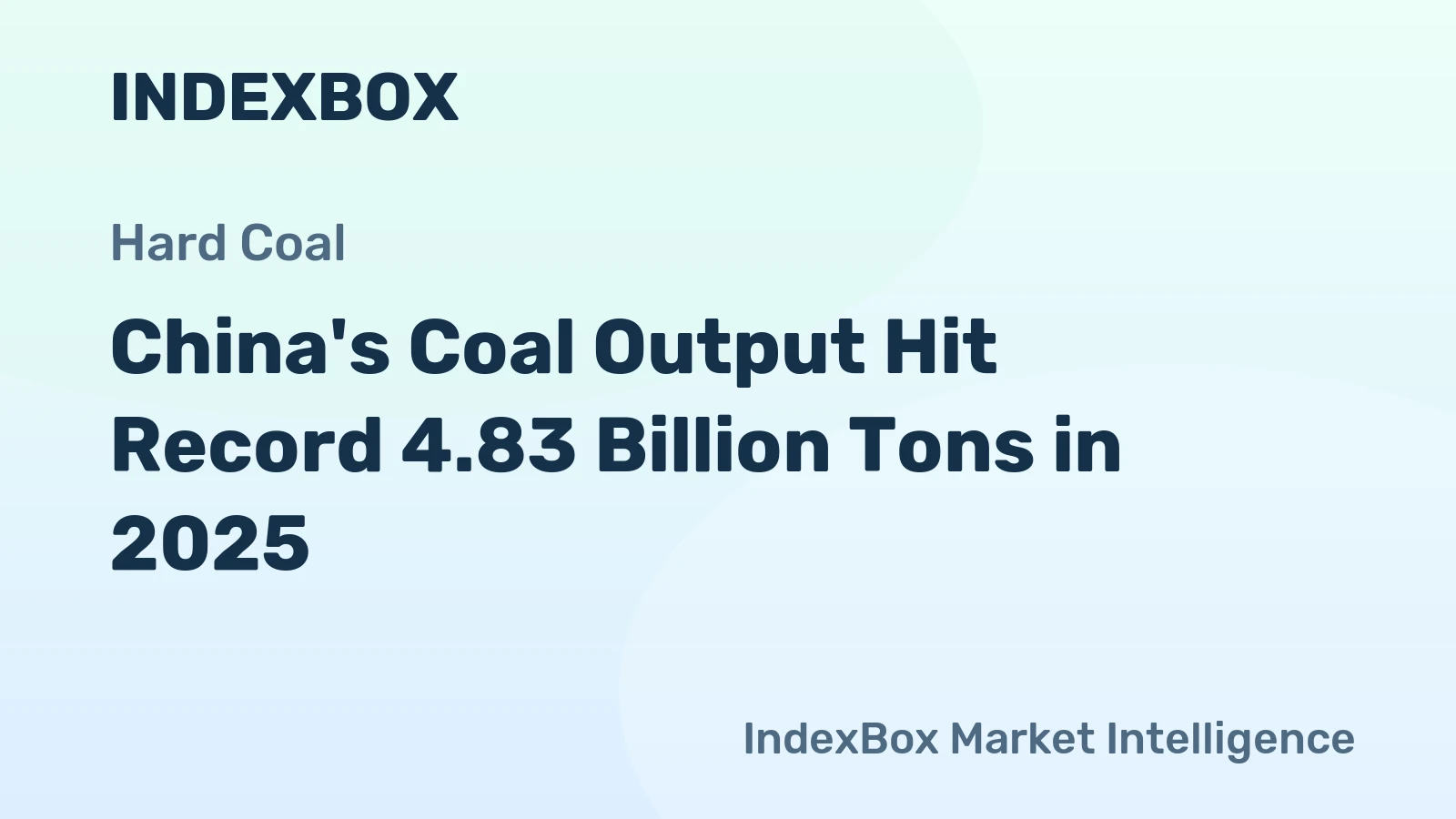 China's Coal Output Hit Record 4.83 Billion Tons in 2025