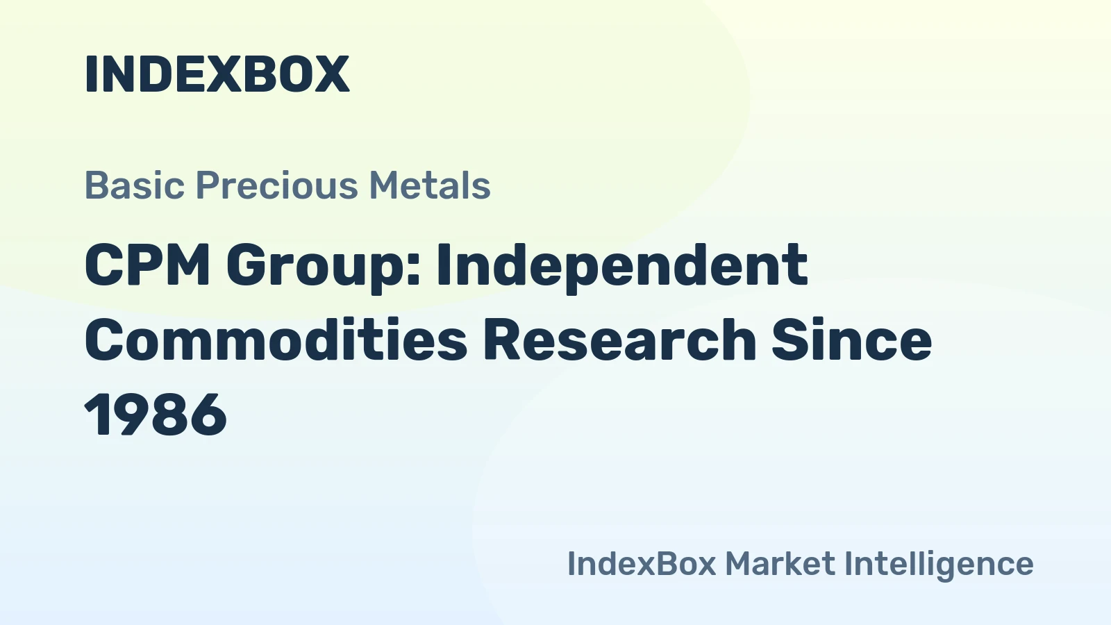 CPM Group: Independent Commodities Research Since 1986