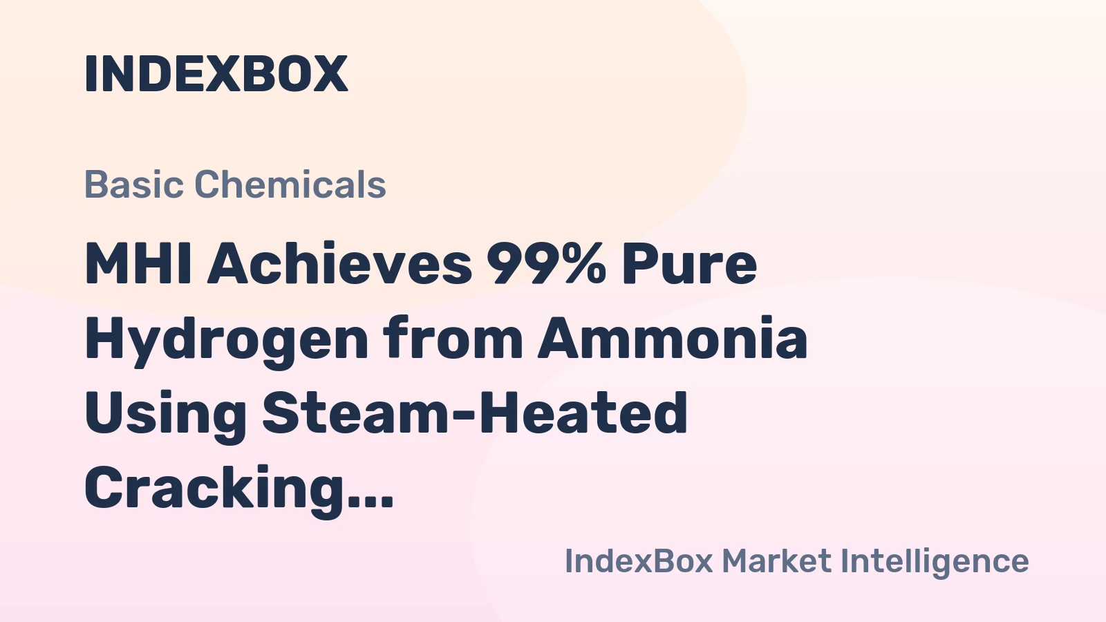MHI Achieves 99% Pure Hydrogen from Ammonia Using Steam-Heated Cracking