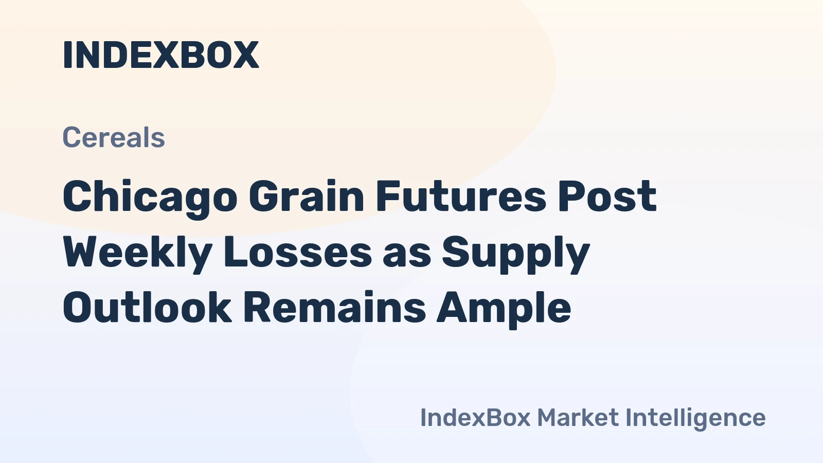 Chicago Grain Futures Post Weekly Losses as Supply Outlook Remains Ample