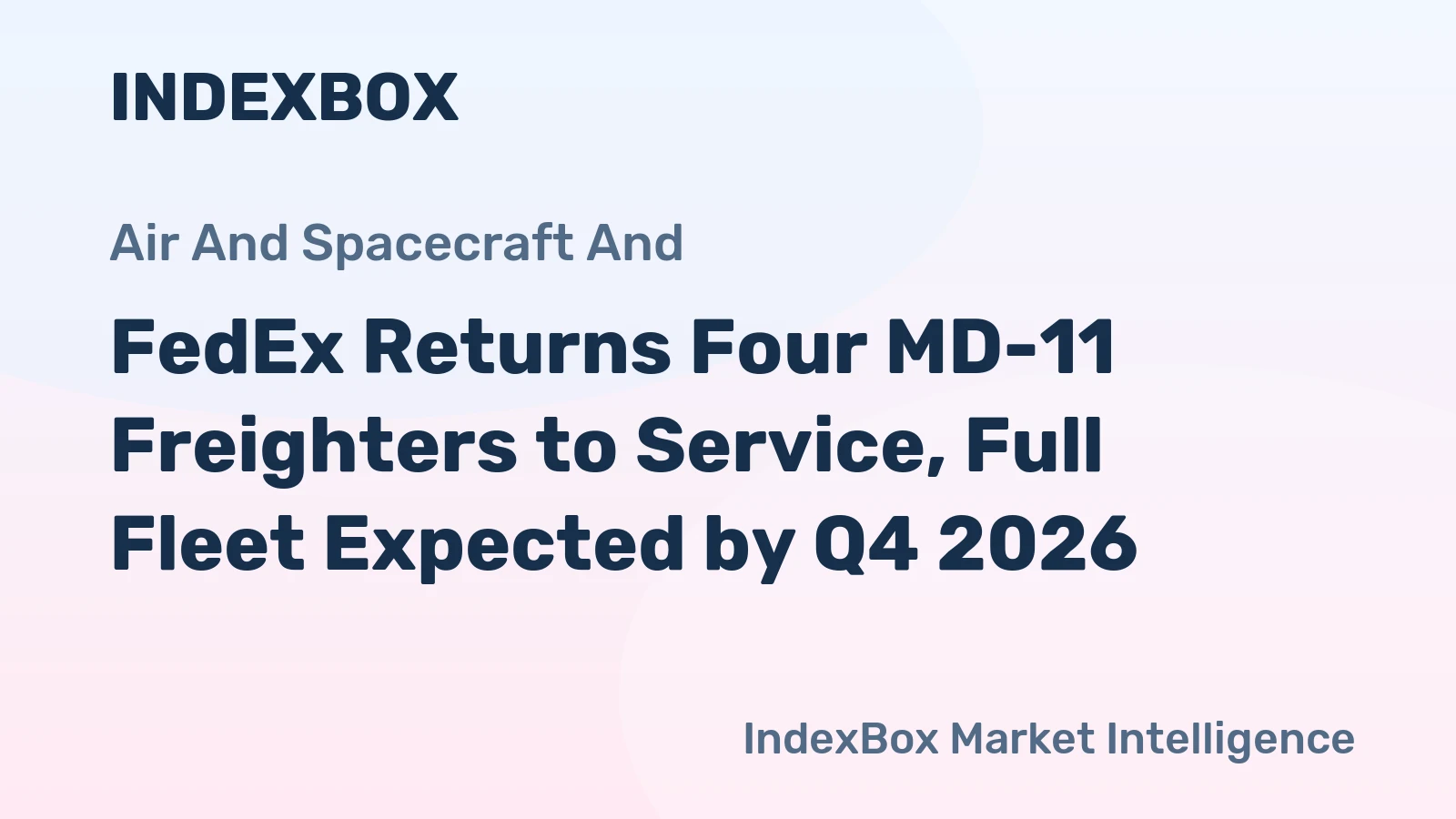 FedEx Returns Four MD-11 Freighters to Service, Full Fleet Expected by Q4 2026