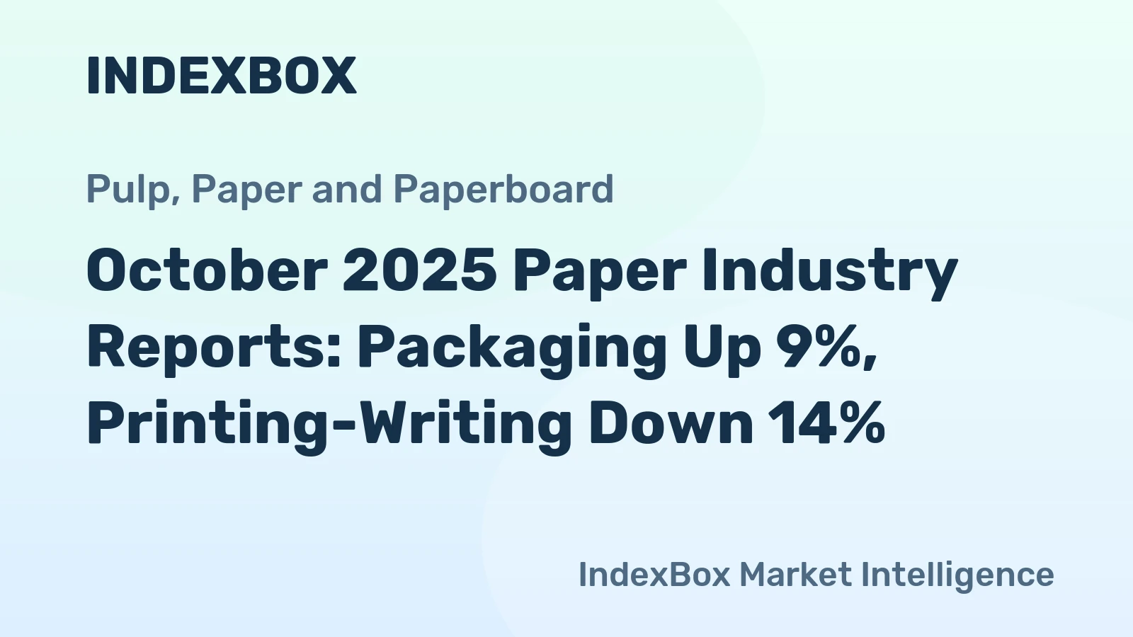 October 2025 Paper Industry Reports: Packaging Up 9%, Printing-Writing Down 14%