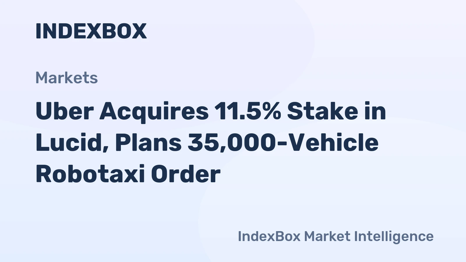 Uber Acquires 11.5% Stake in Lucid, Plans 35,000-Vehicle Robotaxi Order