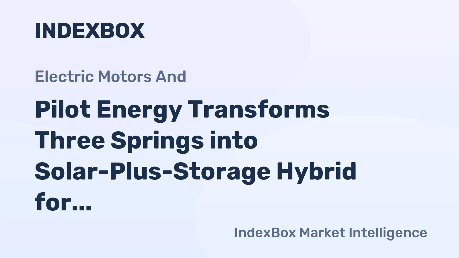 Pilot Energy Transforms Three Springs into Solar-Plus-Storage Hybrid for Data Centre