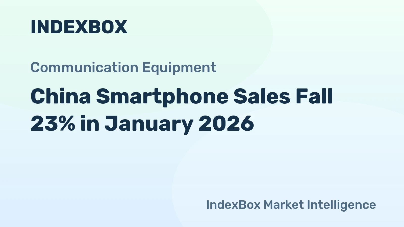 China Smartphone Sales Fall 23% in January 2026