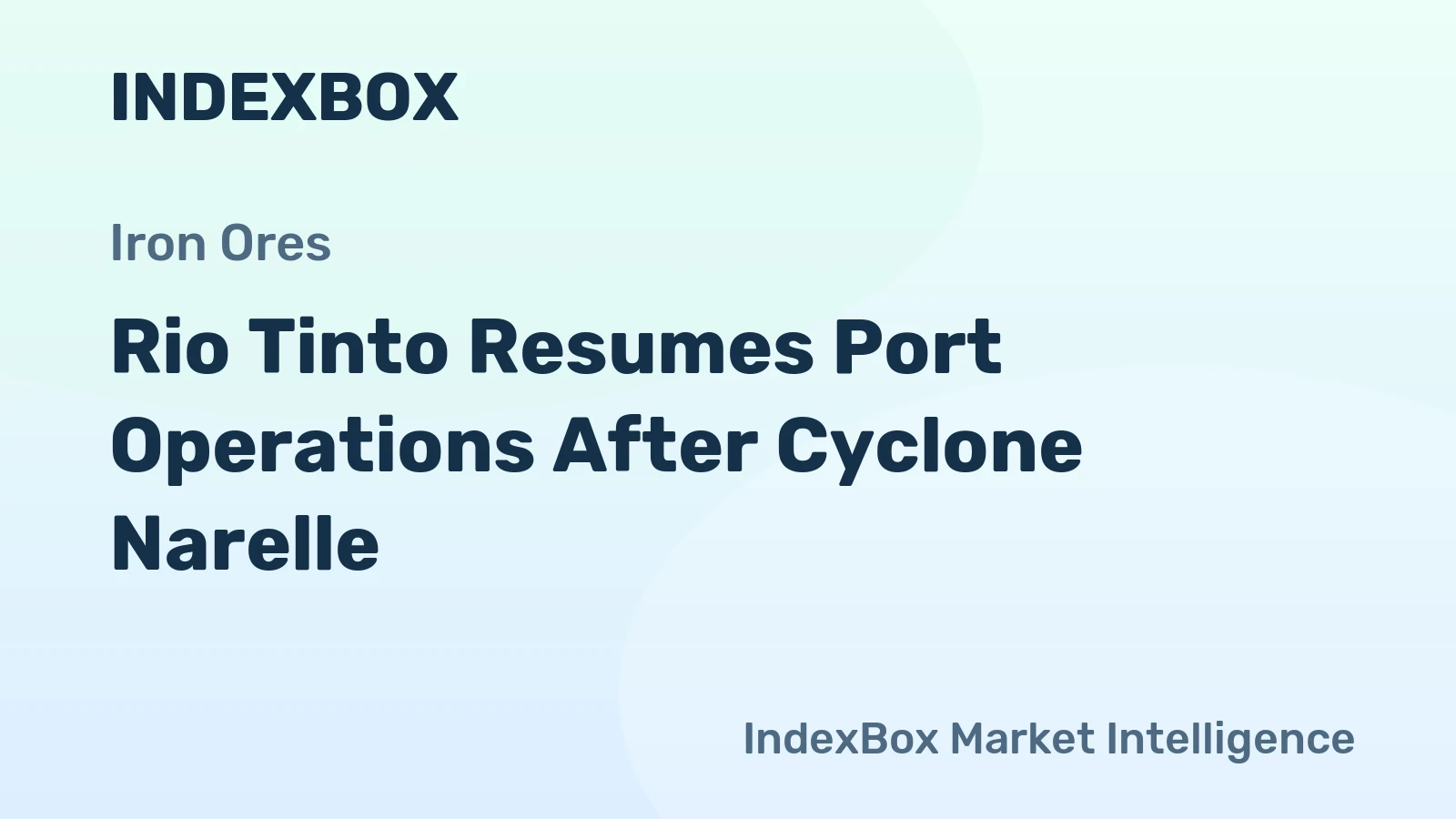 Rio Tinto Resumes Port Operations After Cyclone Narelle