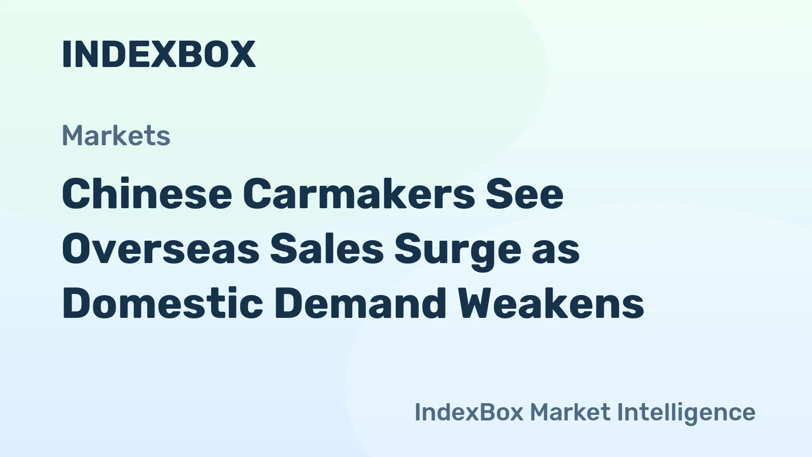 Chinese Carmakers See Overseas Sales Surge as Domestic Demand Weakens