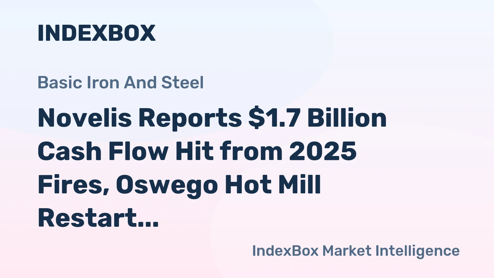 Novelis Reports $1.7 Billion Cash Flow Hit from 2025 Fires, Oswego Hot Mill Restart Ahead of Schedule