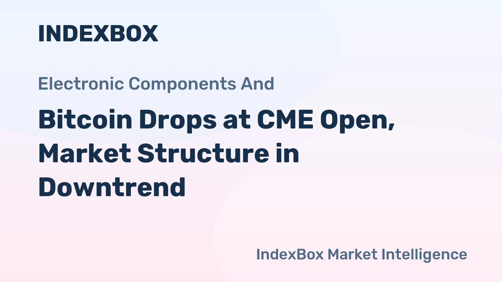 Bitcoin Drops at CME Open, Market Structure in Downtrend