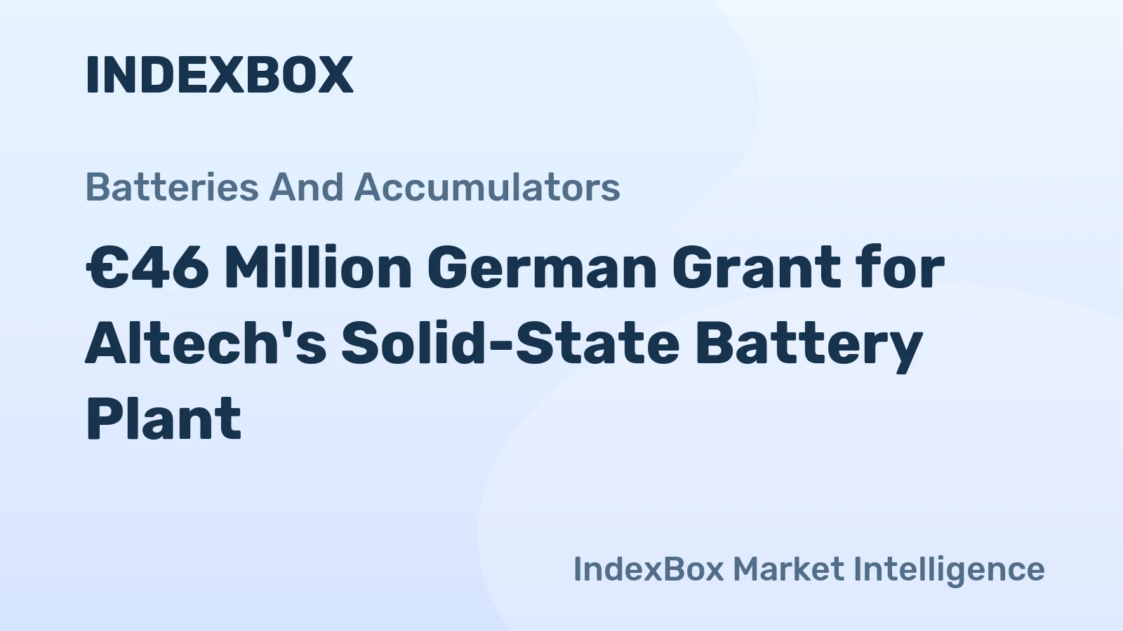 €46 Million German Grant for Altech's Solid-State Battery Plant