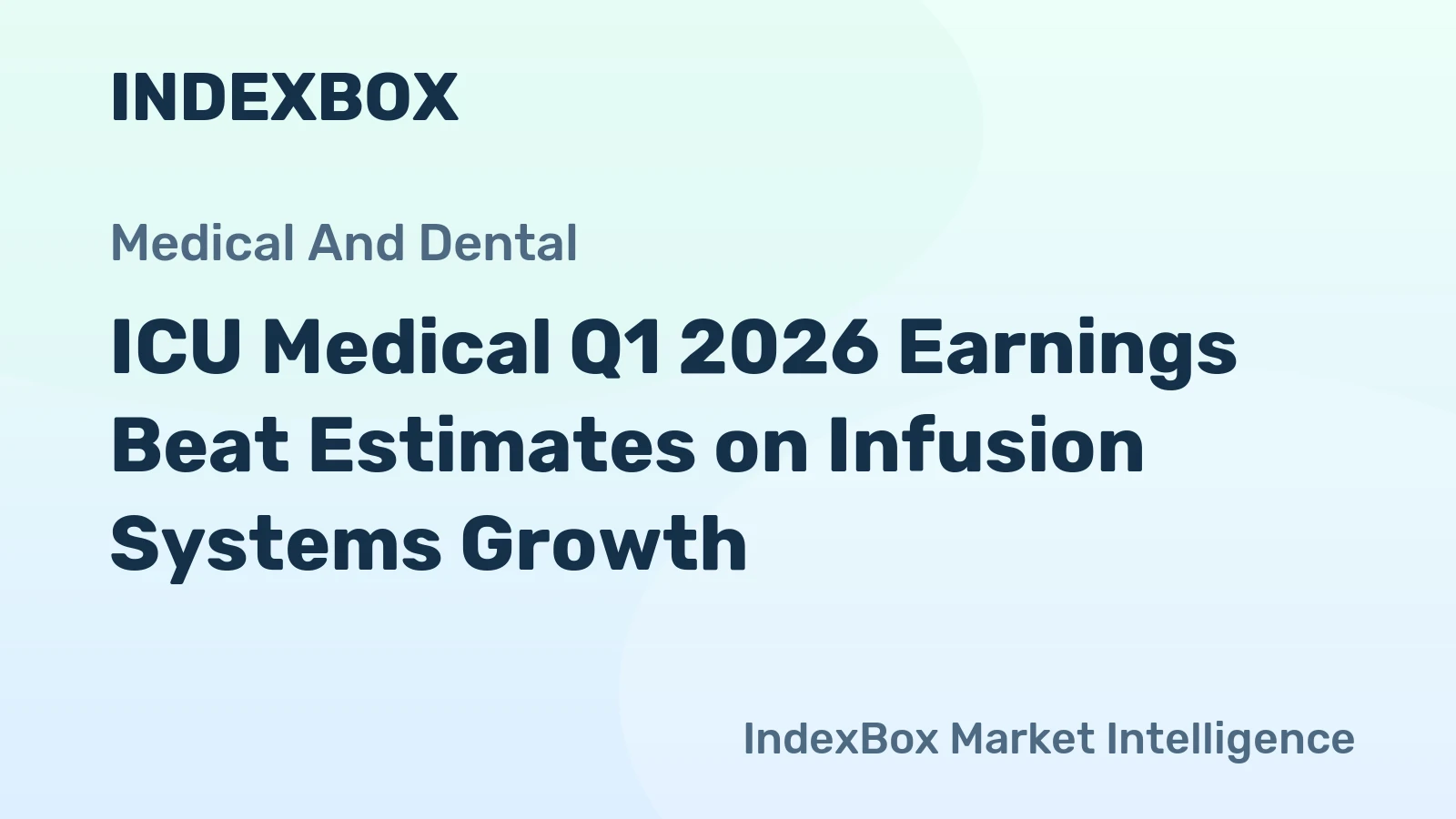 ICU Medical Q1 2026 Earnings Beat Estimates on Infusion Systems Growth