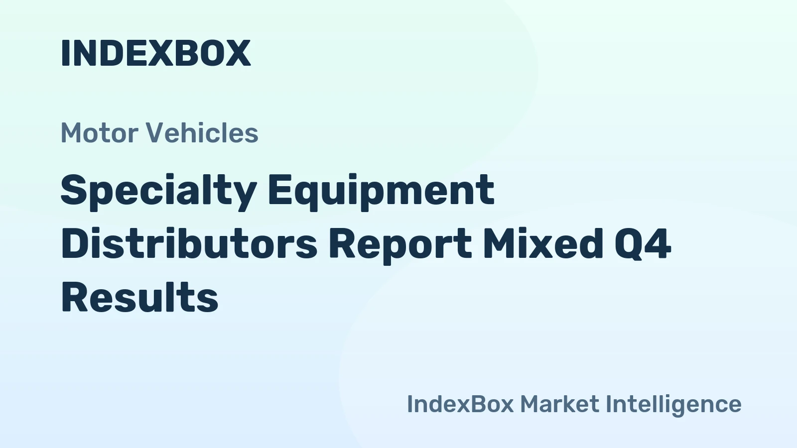 Specialty Equipment Distributors Report Mixed Q4 Results