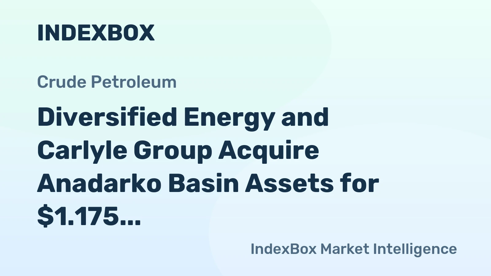 Diversified Energy and Carlyle Group Acquire Anadarko Basin Assets for $1.175 Billion