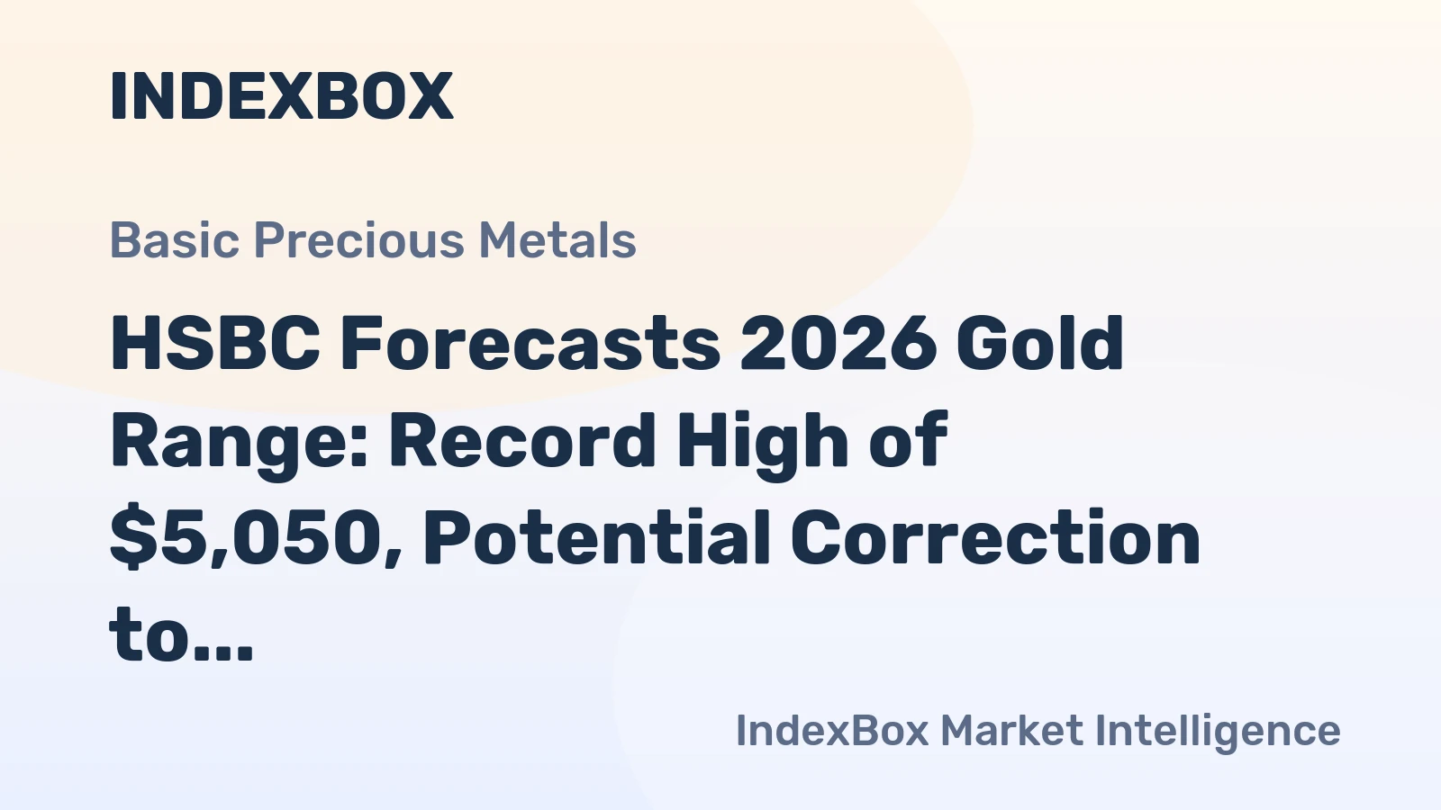 HSBC Forecasts 2026 Gold Range: Record High of $5,050, Potential Correction to $3,950