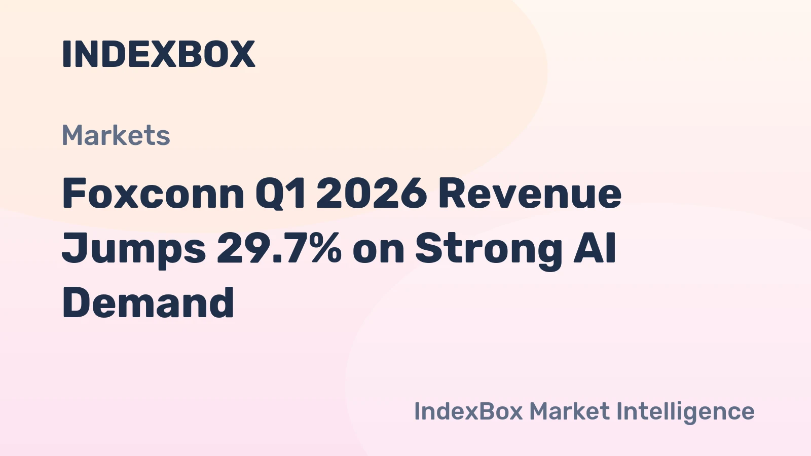 Foxconn Q1 2026 Revenue Jumps 29.7% on Strong AI Demand