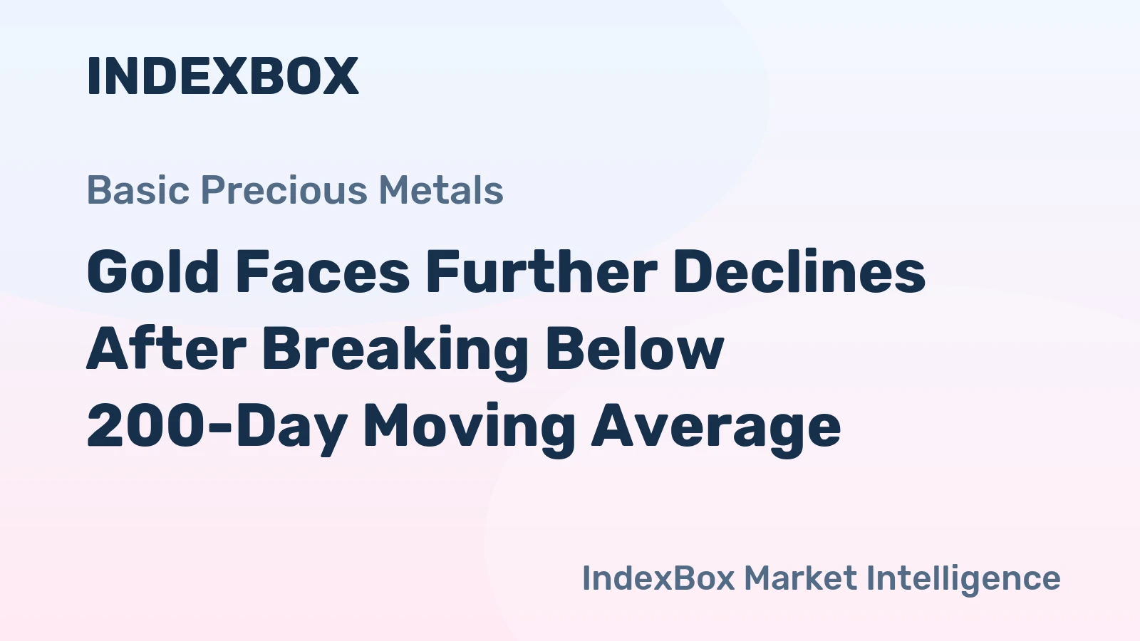 Gold Faces Further Declines After Breaking Below 200-Day Moving Average