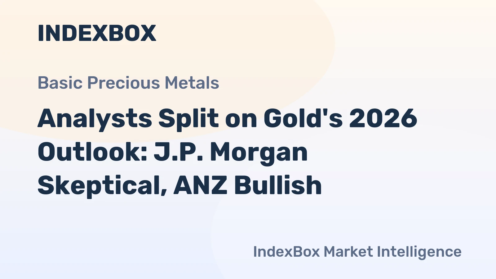Analysts Split on Gold's 2026 Outlook: J.P. Morgan Skeptical, ANZ Bullish