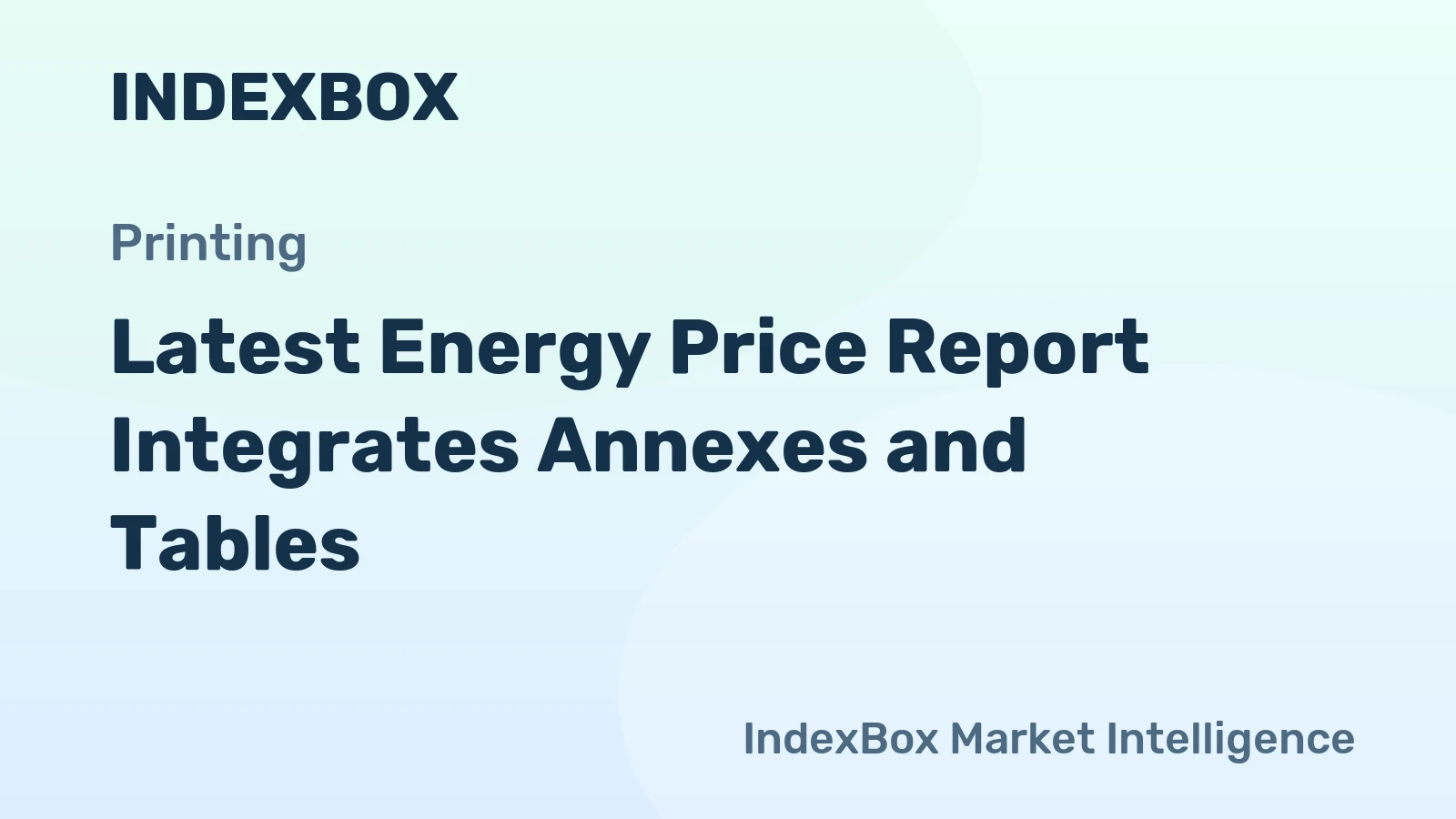 Latest Energy Price Report Integrates Annexes and Tables