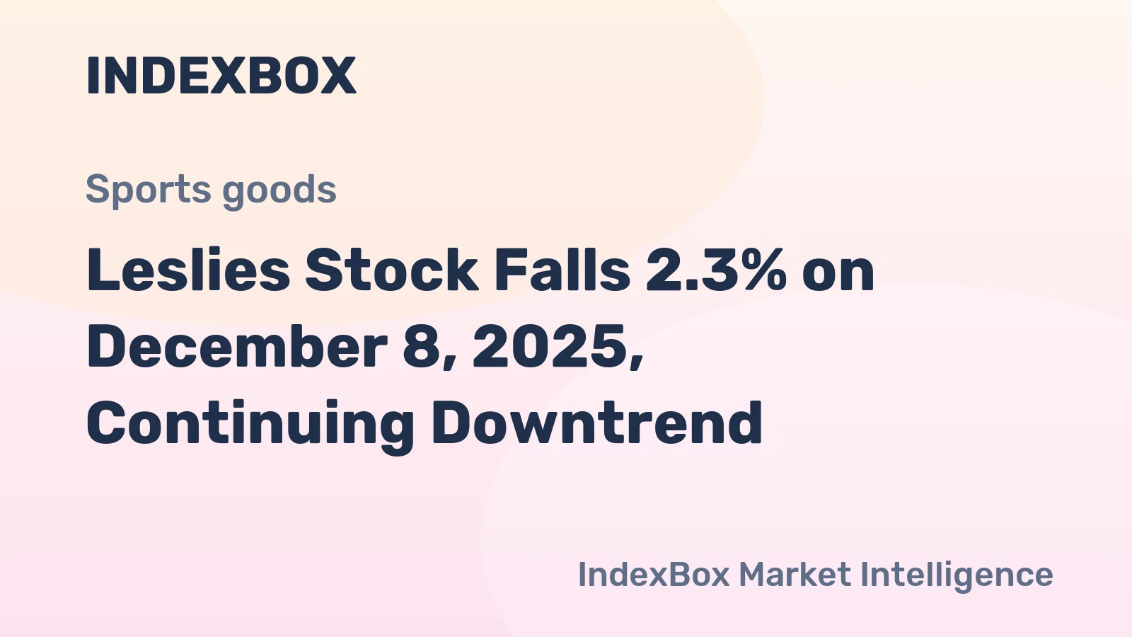 Leslies Stock Falls 2.3% on December 8, 2025, Continuing Downtrend