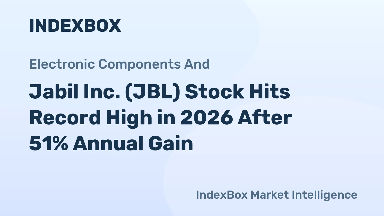Jabil Inc. (JBL) Stock Hits Record High in 2026 After 51% Annual Gain