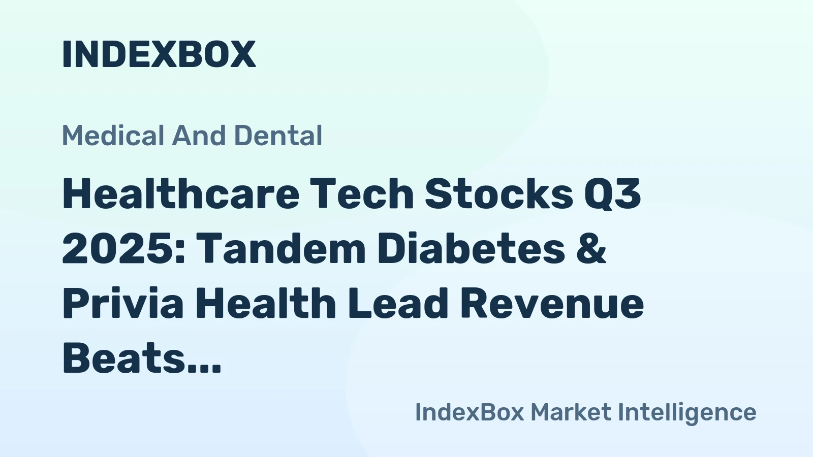 Healthcare Tech Stocks Q3 2025: Tandem Diabetes & Privia Health Lead Revenue Beats