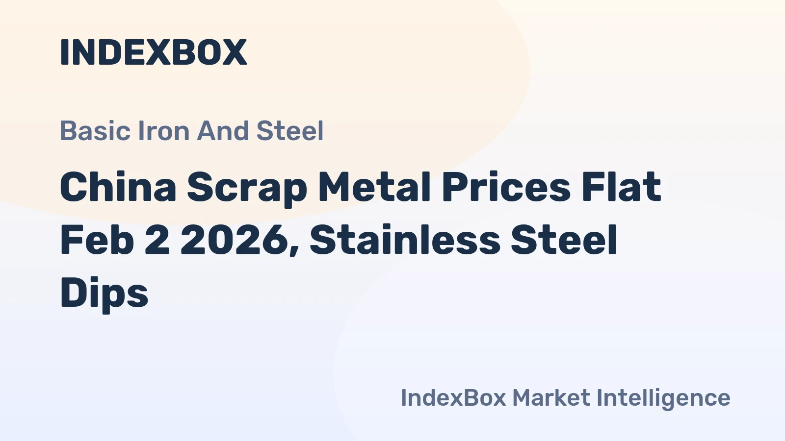 China Scrap Metal Prices Flat Feb 2 2026, Stainless Steel Dips