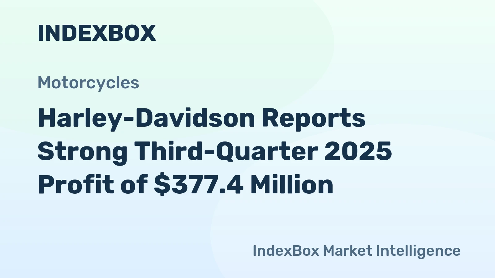 Harley-Davidson Reports Strong Third-Quarter 2025 Profit of $377.4 Million