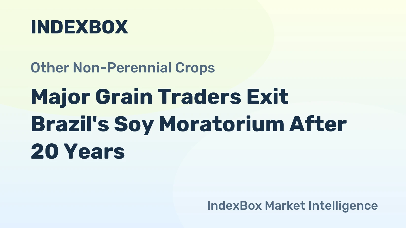 Major Grain Traders Exit Brazil's Soy Moratorium After 20 Years