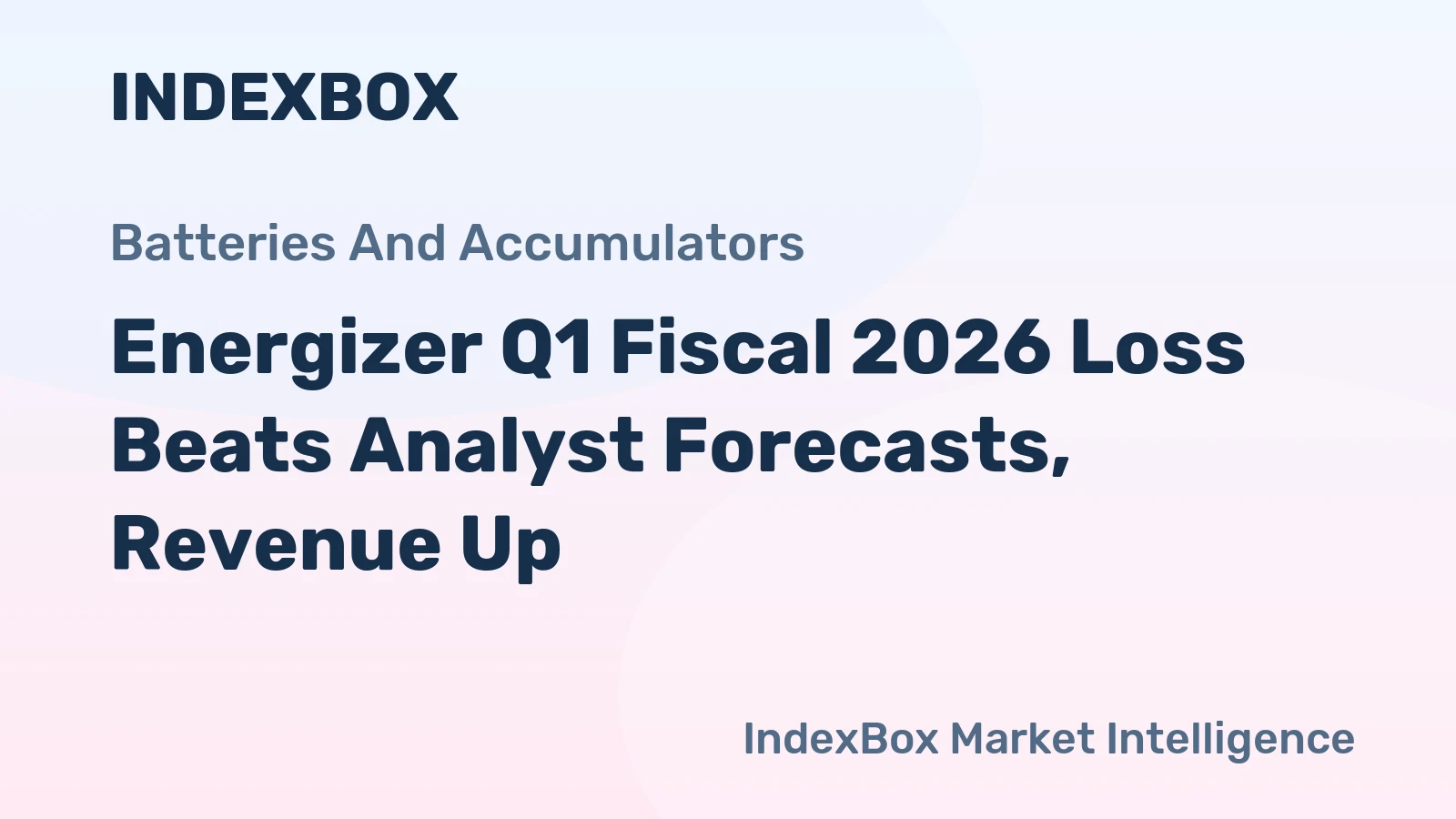 Energizer Q1 Fiscal 2026 Loss Beats Analyst Forecasts, Revenue Up